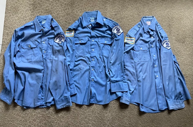 VINTAGE 70S 80S Chicago PD Police Department Long Sleeve Uniform Shirt ...