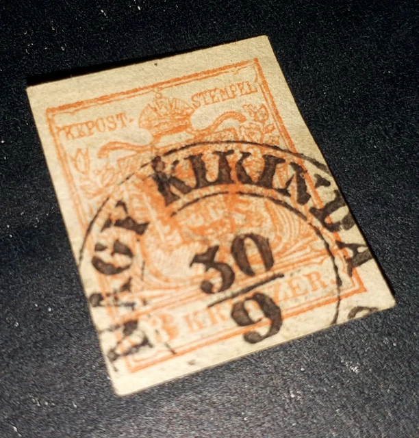 KK POST STEMPEL Kaisertum Österreich Austria Marke 3 Kreuzer Nagy ...