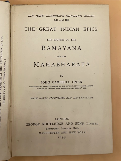 GREAT INDIAN EPICS Ramayana & Mahabharata Stories John Campbell OMAN ...