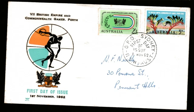 1962 COMMONWEALTH GAMES Full Set Pre-Decimal Stamp Royal First Day ...