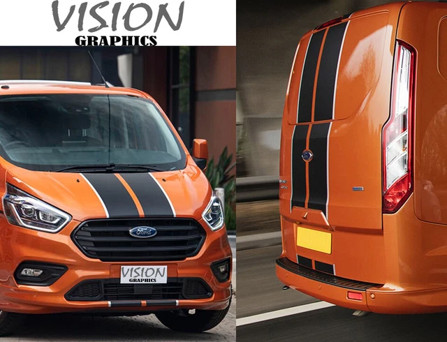 FORD TRANSIT CUSTOM Sport Bonnet & Rear Door Kit Decal Stripes Stickers ...