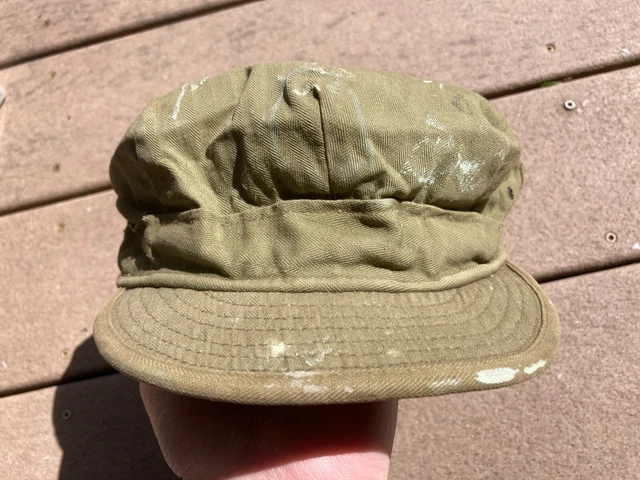 WW2 US ARMY Military HBT Short Bill Utility Fatigue Cap Hat 7 1/4 £95. ...