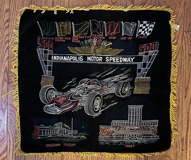 VINTAGE 60'S INDIANAPOLIS Motor Speedway Flag 500 Indy Car Brickyard ...