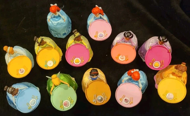 12 DISNEY PRINCESS Tea Cup Cutie Figures Ariel Tiana Belle Jasmine ...