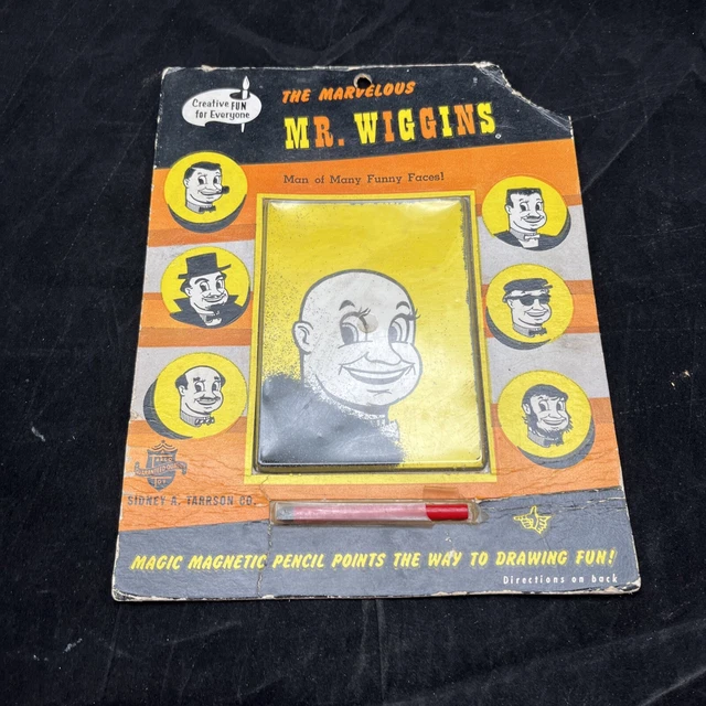 VINTAGE THE MARVELOUS Mr. Wiggins Funny Face Magnetic Pencil Drawing ...
