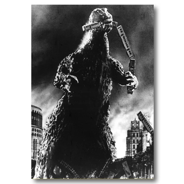 GODZILLA CHOMPS ON Train Movie Scene from 1954 Original Movie on Sheet ...