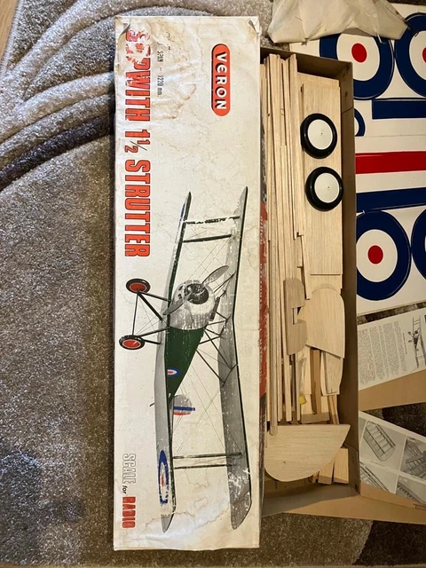 VINTAGE SOPWITH 1 1/2 Strutter 48 INCH MODEL BALSA WOOD BIPLANE ...