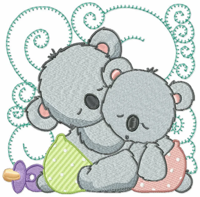 BABY ZOO ANIMALS SLEEPING 12 MACHINE EMBROIDERY DESIGNS CD or USB £8.23 ...