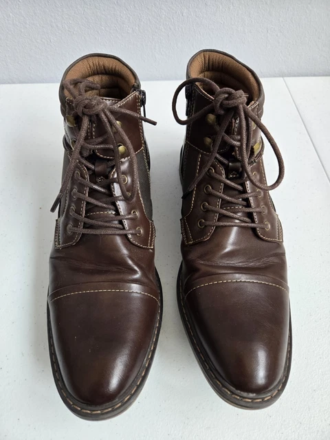 STEVE MADDEN MEN'S Size 11M Faux Leather Classic Chukka Lace Up Boots w ...