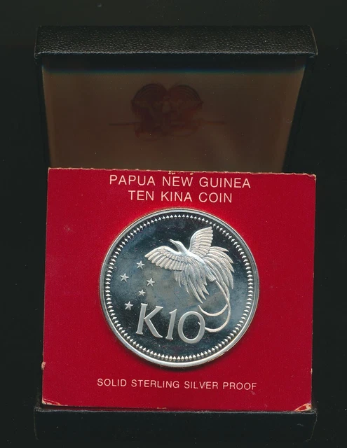 PAPUA NEW GUINEA: 1979 10 Kina Bird of Paradise 1.24oz Proof Silver ...