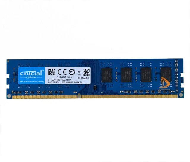 CRUCIAL 8GB 2RX8 PC3L-12800U DDR3 1600MHz Desktop Memory RAM DIMM Unbuffered @12 £11.99 ...