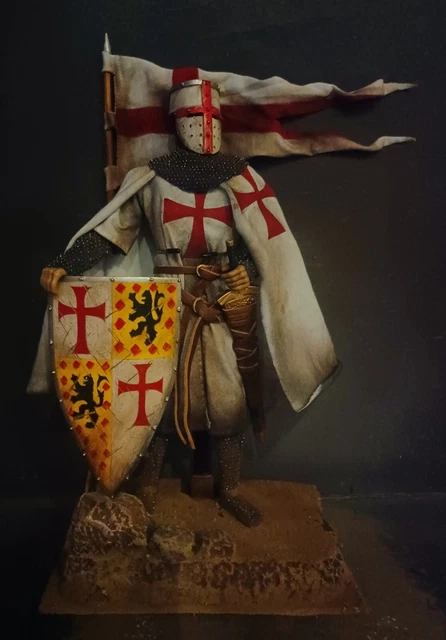 12& CUSTOM KNIGHTS Templar Grand Master, Medieval Crusader 1/6 Figure ...