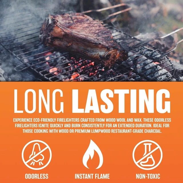 ECO NATURAL WOOD Wool Firelighters - Box of 300 High Performance ...