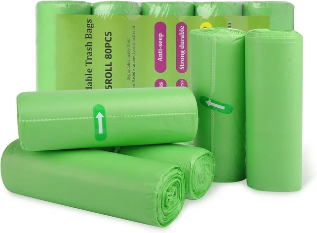 Biodegradable Bin Liners 80 Counts 50 Litre 13gallon Large Garbage Bags Compost £11 99