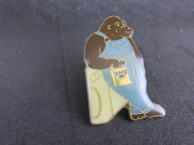 PIN'S OMO LESSIVE (Ancien - Mascotte - Collection Gorilles) + attache ...