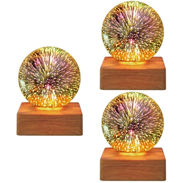3 PC NIGHT Light Rgb Par Disco Star Projector Lamp Firwork Bedside ...