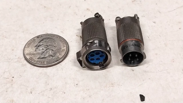 NEW UNUSED PAIR 5 pin Male Female Connector Plug VP5 4CE6 Old Vintage ...