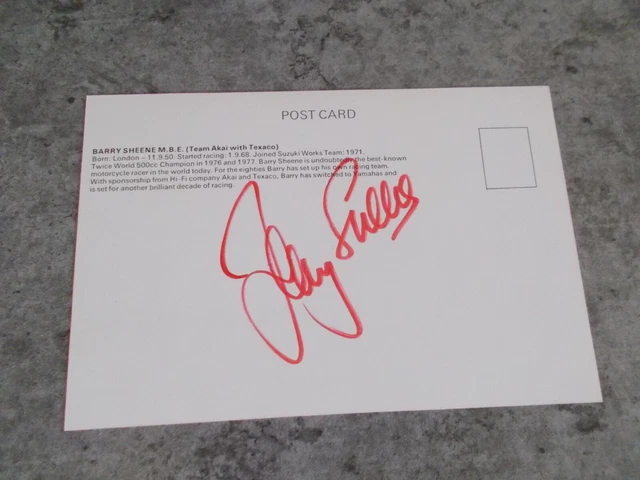 BARRY SHEENE SIGNED 6x4 postcard. TT, UGP, Superbikes. £70.00 - PicClick UK