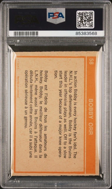 1972 O-PEE-CHEE #58 Bobby Orr PSA 8 $180.00 - PicClick CA