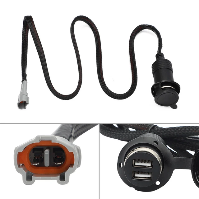 USB DUAL POWER Outlet Socket Charge For YAMAHA MT07 MT09 FZ07 FZ09 YZF ...