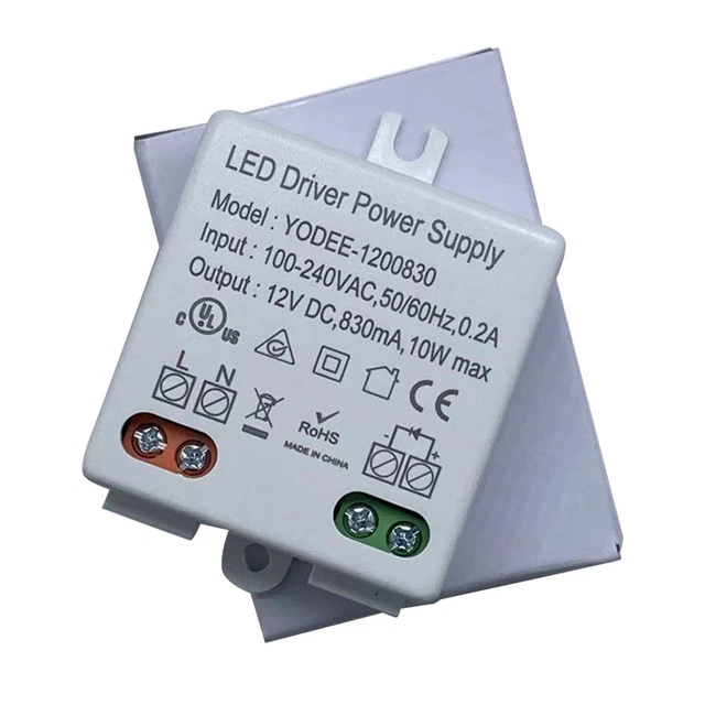 LED DRIVER POWER Supply AC To DC DC Output For 12 V LED Lights Stripes ...