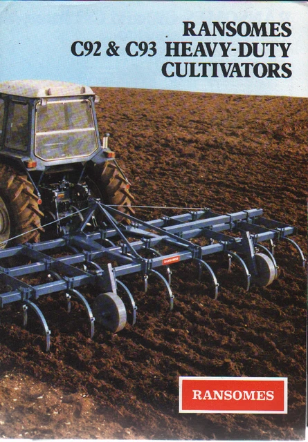 RANSOMES C92 AND C93 Tractor Heavy-Duty Cultivators Brochure Leaflet £6.00 - PicClick UK