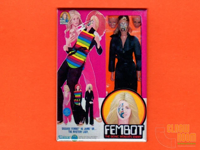 KENNER FEMBOT THE Bionic Woman 2x3" fridge/locker magnet box art EUR 3 ...