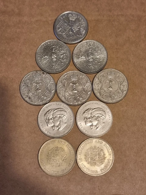 10 × CROWN Coins - Unresearched Coins - Bundle Job Lot Numismatics UK £ ...