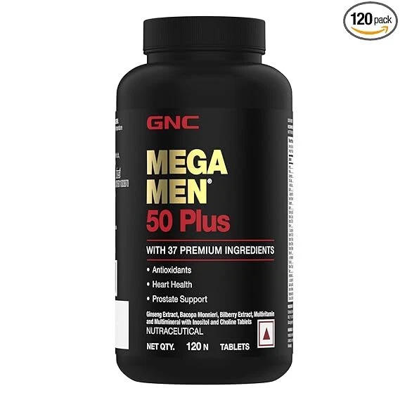 GNC MEGA MEN 50 Plus Multivitamin 120 Tablets 37 Premium Ingredients £ ...