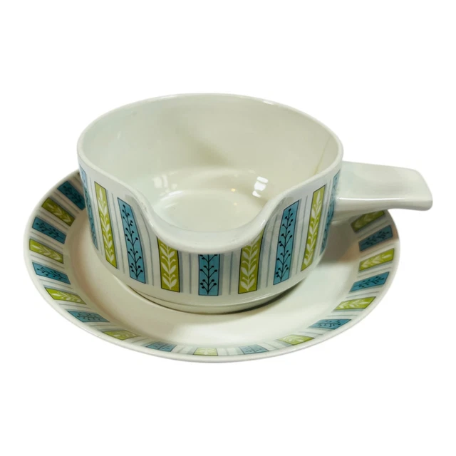 VINTAGE 1960S MIDWINTER Everglade Gravy Boat / Jug with Tray by Jessie ...