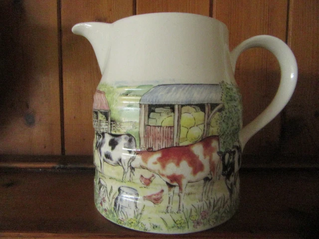 BROCCA LATTE DA cucina vintage a fascia bianca, con scena mucca ...