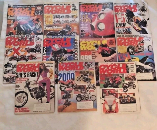 CYCLE WORLD MAGAZINE Lot Eleven Magazines Total 1999-2003 Issues £18.77 ...