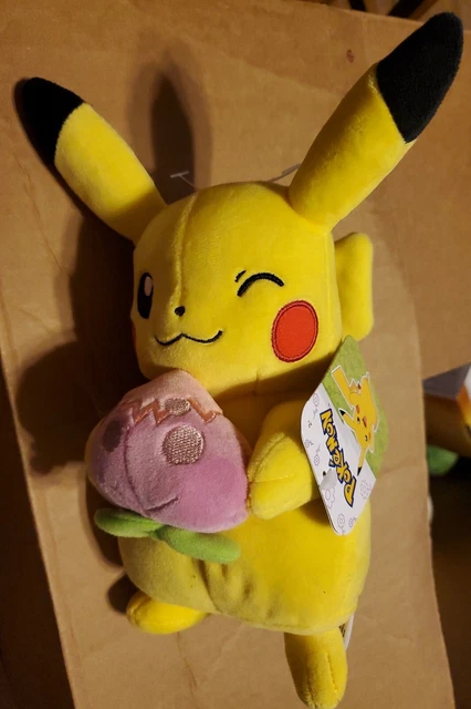 POKEMON SPRING PIKACHU 8-Inch Plush [with Pecha Berry] £20.11 - PicClick UK