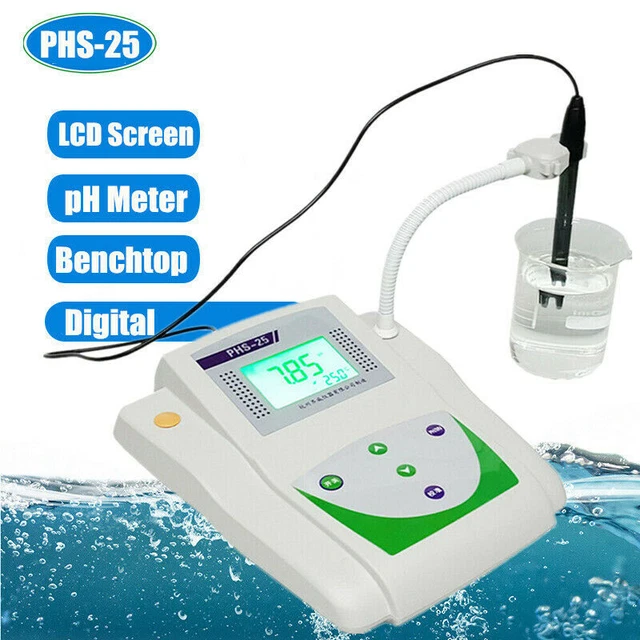 BENCHTOP PH METER mV Tester Temperature Compensation Screen LCD For Lab ...