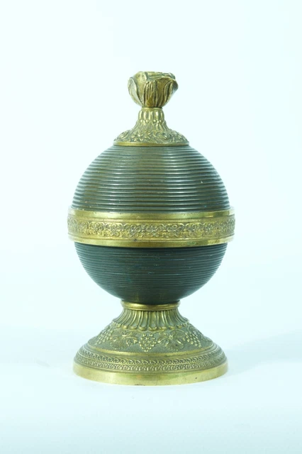 ANCIEN ENCRIER EMPIRE bronze doré plume sonnette Voyage rare 19 ème ...