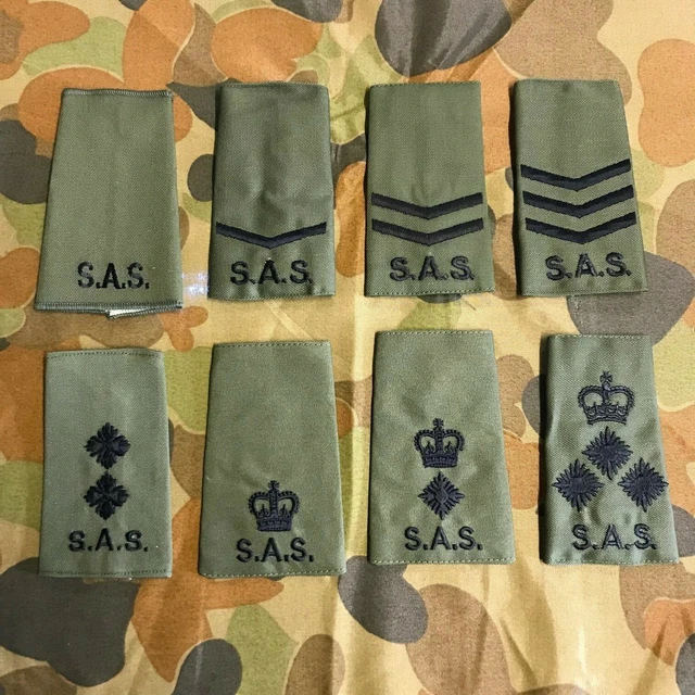 GENUINE SAS RANK slide British Army Surplus Trooper to Brig Special Air ...