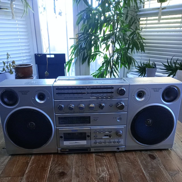 PHILIPS D8614 STEREO Radio Cassette Recorder Ghettoblaster Boombox £100 ...