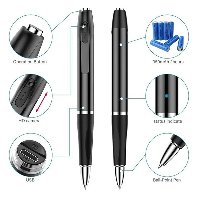HD 1080P MINI Hidden Spy Camera Pen Video Recorder Clip On Cam DV DVR ...