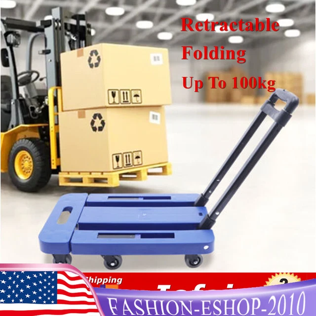 PORTABLE CART FOLDING Dolly Collapsible Trolley Push Hand Truck Moving ...