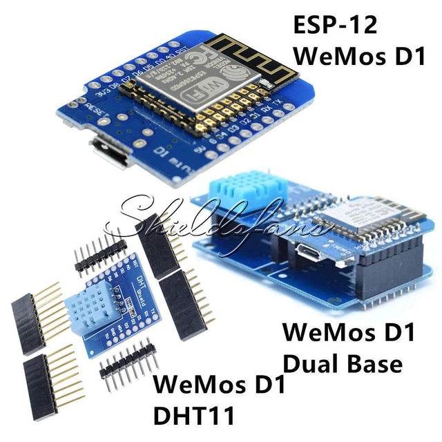 WEMOS D1 DUAL Base DHT11 ESP8266 ESP-12 NodeMCU Lua WIFI Development Board EUR 4,86 - PicClick IT