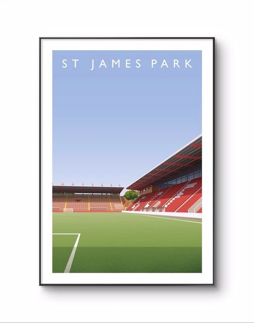 EXETER CITY POSTER, St James Park Stadium Poster, Exeter Football Print ...