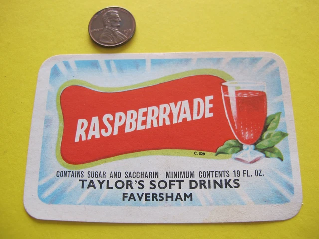 RASPBERRYADE TAYLORS SOFT Drinks Faversham Label $7.50 - PicClick AU