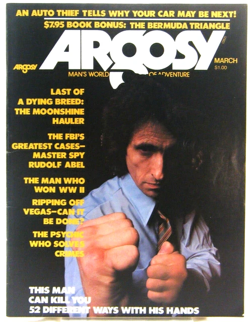 ARGOSY MAGAZINE MARCH 1975 Man's World of Adventure Vegas Martial Arts ...