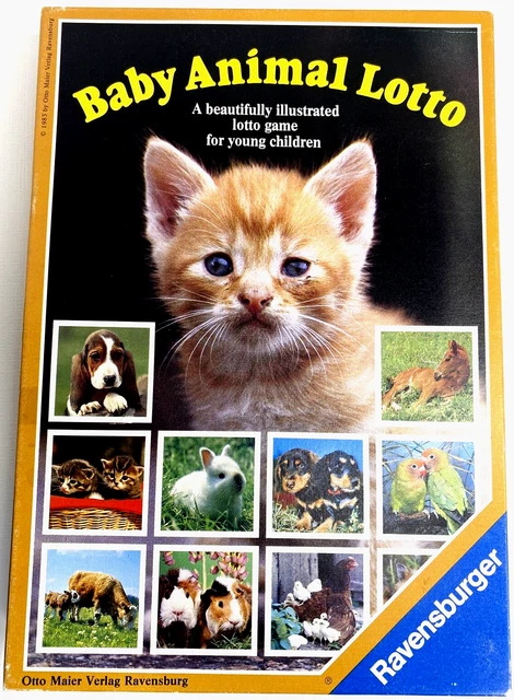 RAVENSBURGER BABY ANIMAL Lotto Memory Matching Game - 1983 - Complete £ ...