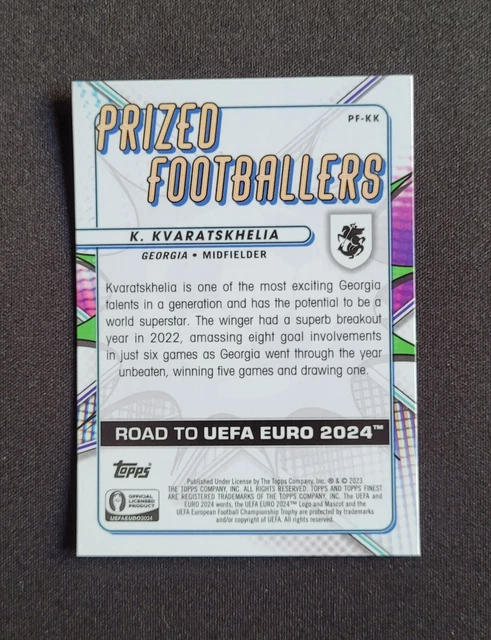 TOPPS FINEST EURO 2024 Khvicha Kvaratskhelia Prized Footballers ... TOPPS FINEST EURO 2024 Khvicha Kvaratskhelia Prized Footballers ...