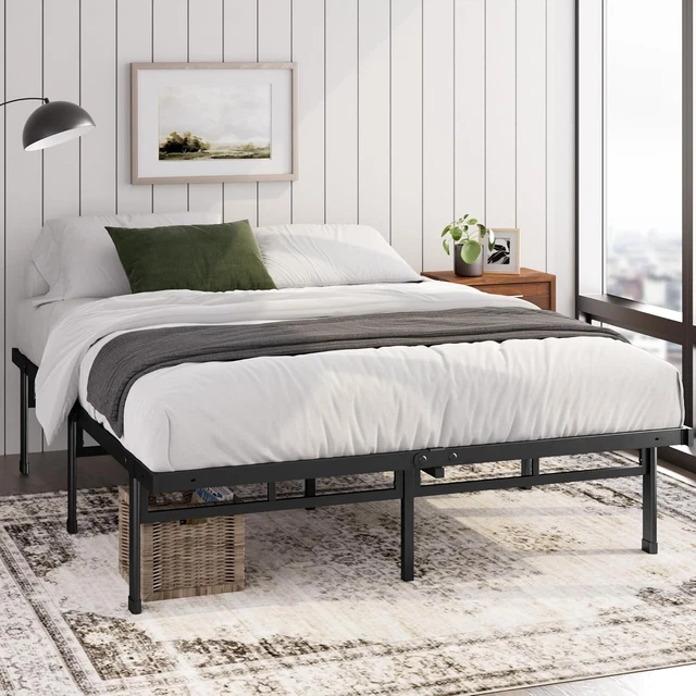 ZINUS JUSTIN DOUBLE Bed frame - Bed 135x190 cm - 36cm Height - Metal ...