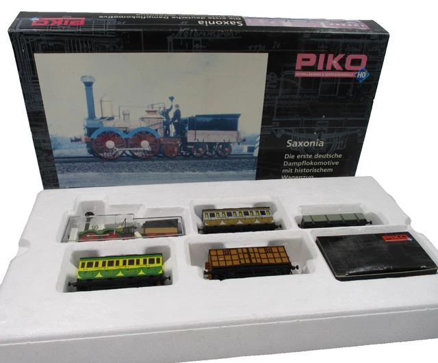 PIKO 58205 H0-AC-Zugset Dampflok Saxonia mit historischem Wagenzug ...