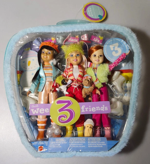 VINTAGE 2004 MATTEL Barbie Wee 3 FRIENDS Snow! Doll Set NEW Sealed $99. ...