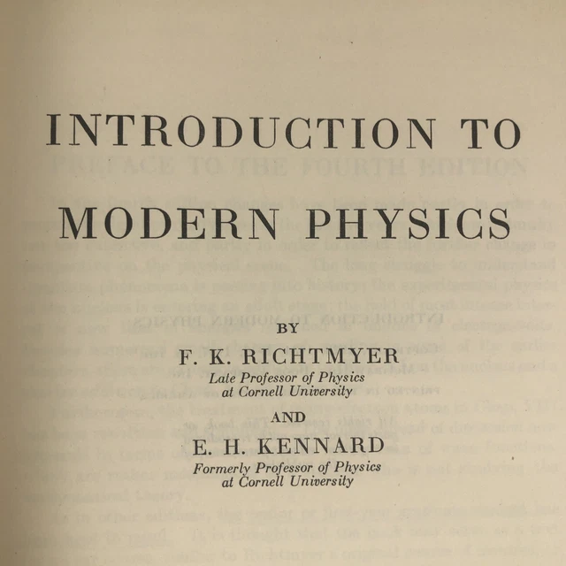 VINTAGE - 1947- Introduction To Modern Physics - 4th Edition, 3rd ...
