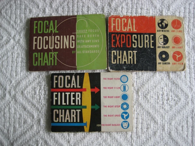 FOCAL PRESS VINTAGE Exposure Chart, Filter Chart and Focussing Charts £ ...